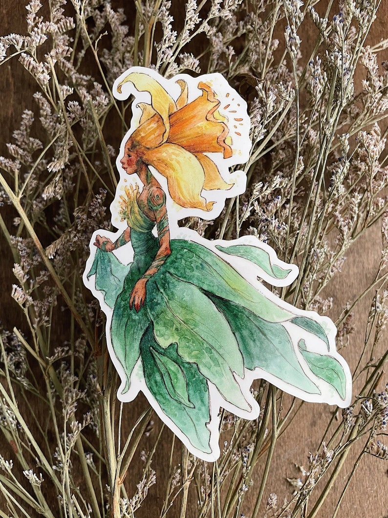 Flower Fae Sticker Fairy Art Vinyl Stickers - Etsy