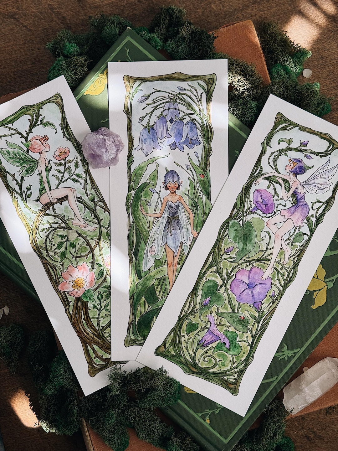 Fairy Triptych Art Prints | Fairy Art | Illustration | Set of 3 ...