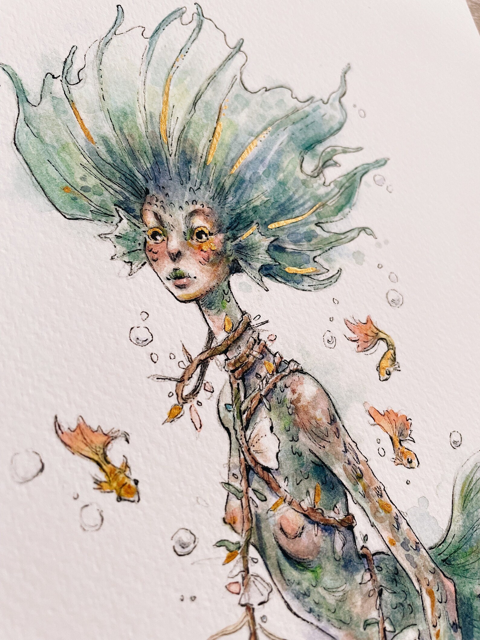 Embellished Mermaid Art Print | Mermaids | Illustration | Signed Print ...