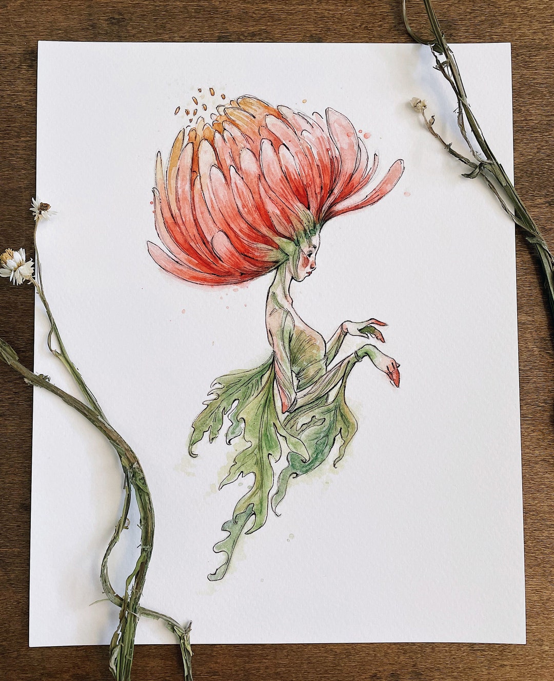 Mum Flower Fae Art Print | Fairy Art | Illustration | November Birth ...