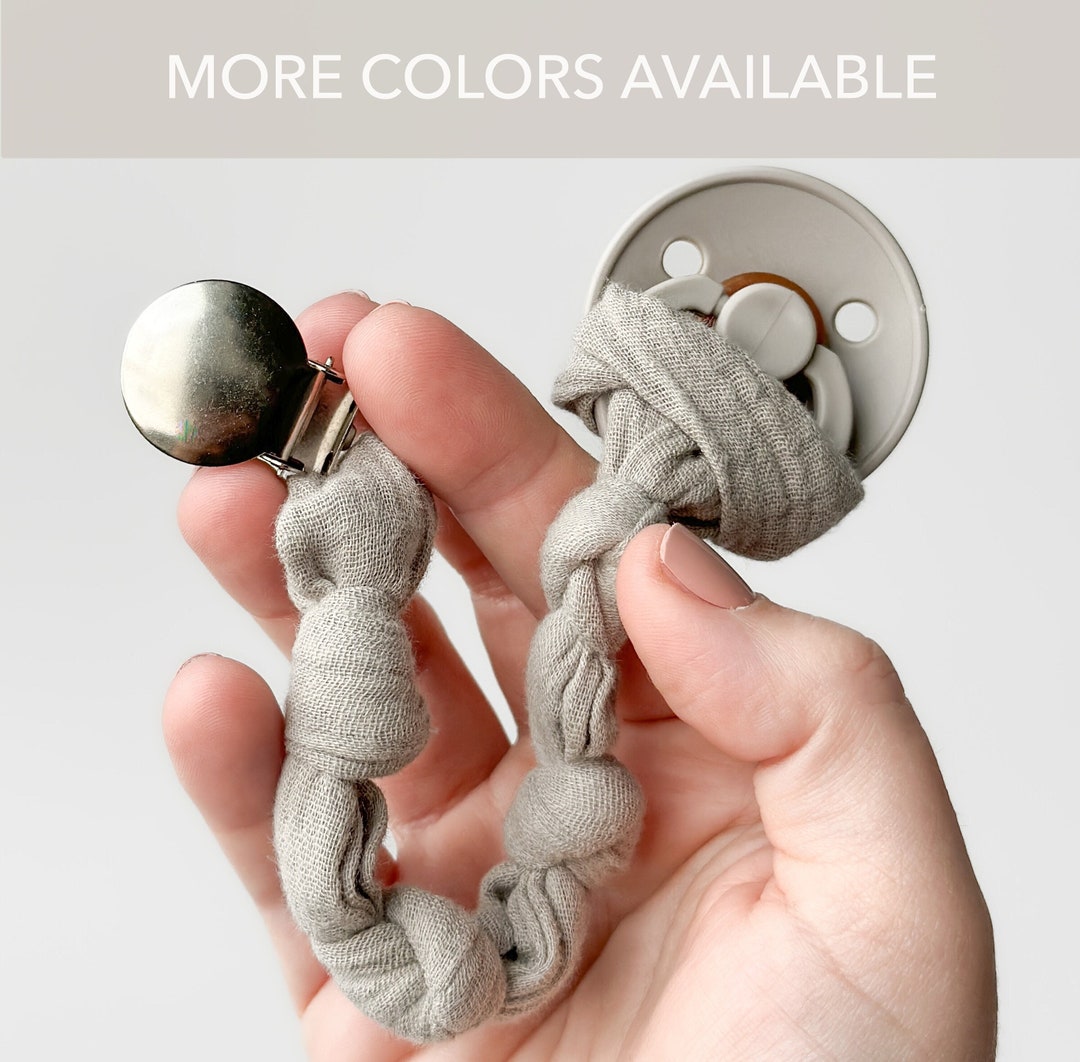 KNOTTY Pacifier Clip / Many Colors / Best Durable Clip / Cotton Muslin ...