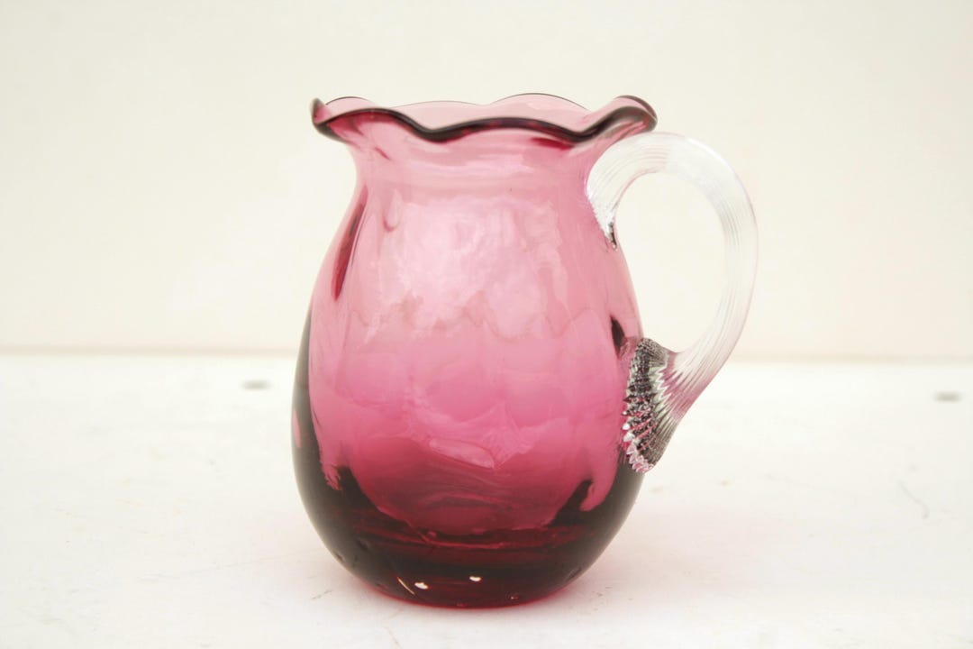 Antique Hand Blown Ruffled Rim Cranberry Glass Creamer - Etsy
