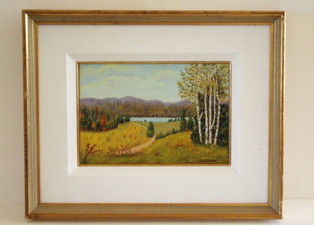 Small Colourful Country Landscape Painting Signed "l. Rutledge" - Etsy