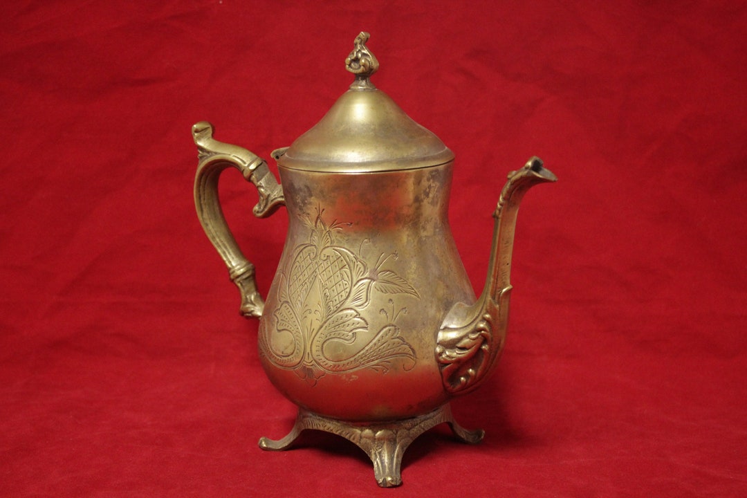 Vintage Etched East Indian India Brass Teapot - Etsy