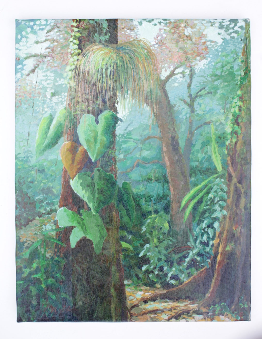 Tropical Rainforest Oil Painting on Canvas Signed w. - Etsy