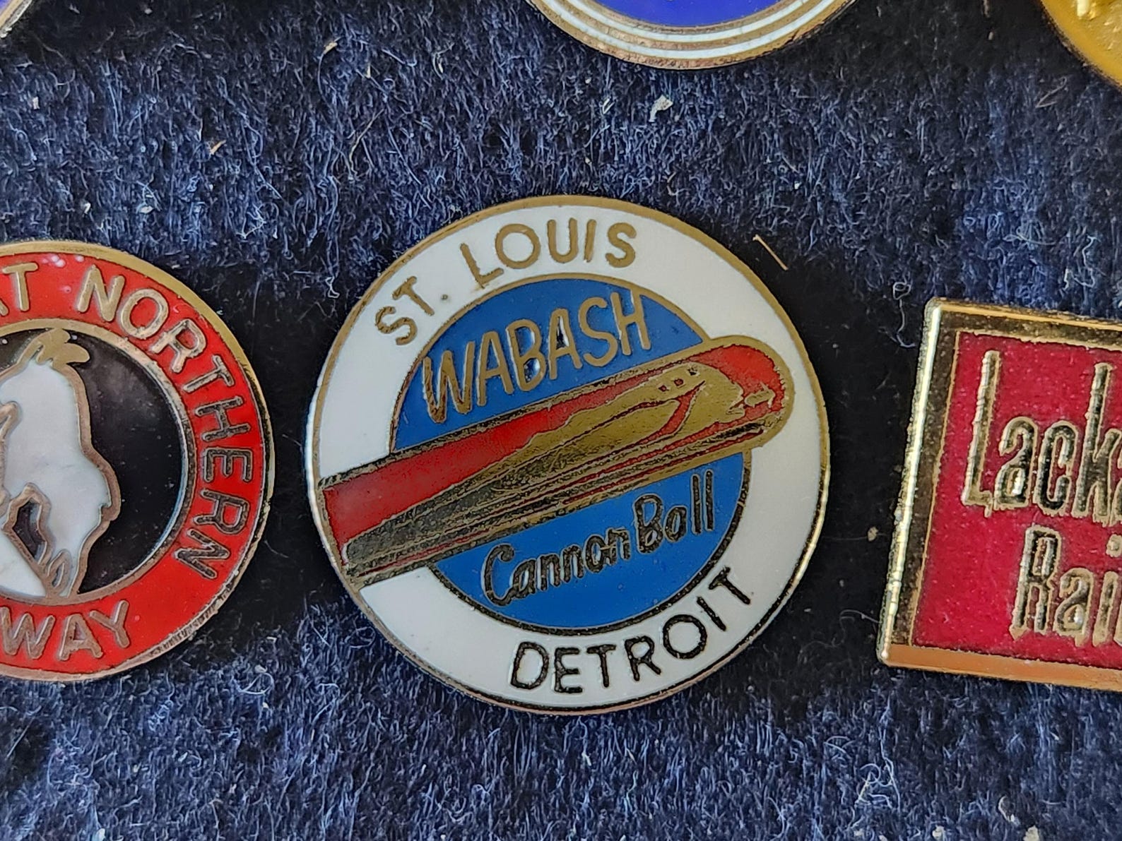 Vintage st. Louis Detroit Wabash Cannonball Railroad Train Lapel Tie ...