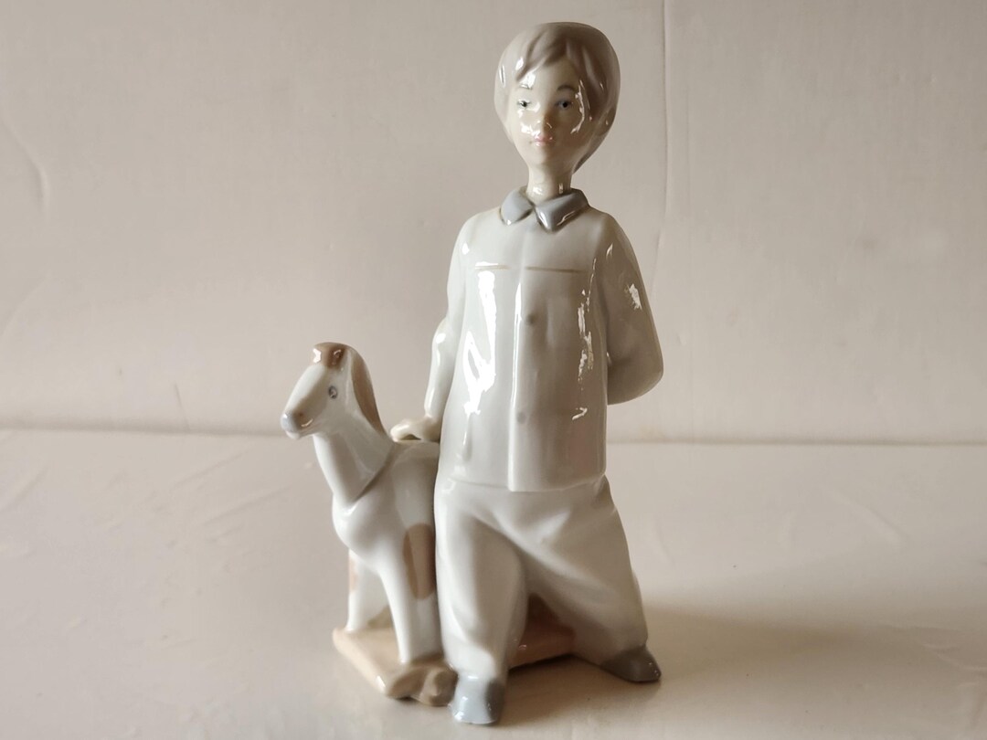 Vintage Spanish NAO Lladro Porcelain Boy With Toy Horse Figurine - Etsy