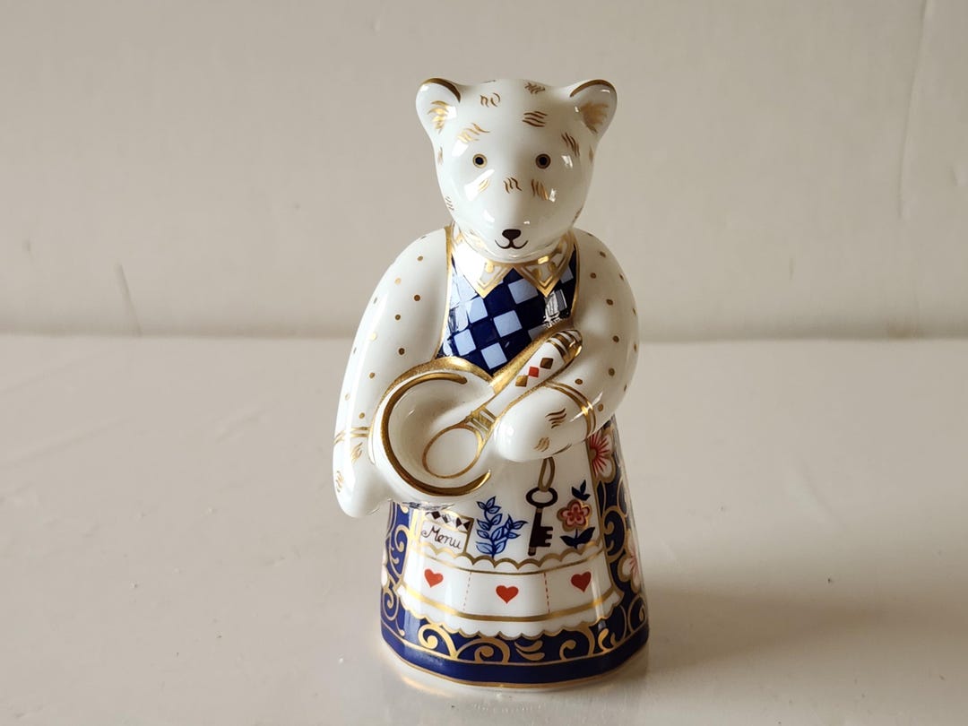 Ca.2002 Royal Crown Derby "mini Teddy Bear Cook" Figurine - Etsy