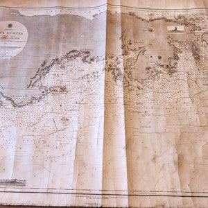 Antique Nautical Chart Ca.1855/1913 Nova Scotia Country Island to Cape ...