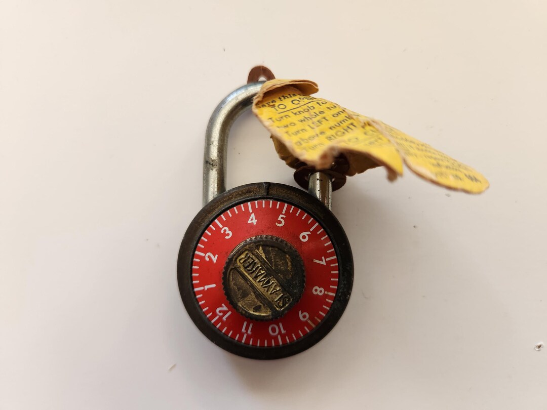 Vintage Red Dial Slaymaker USA Cabinet Combination Lock With Combo #10 ...