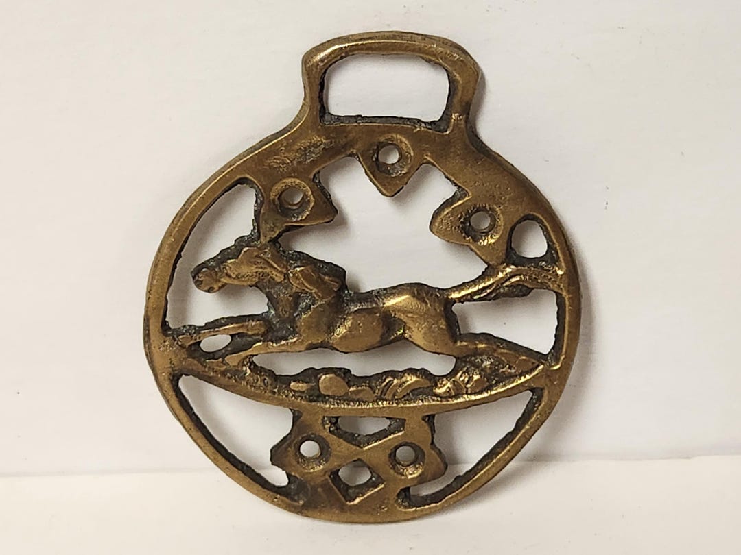 Vintage Brass Horse Medallion - Racing Horse #2 - Etsy