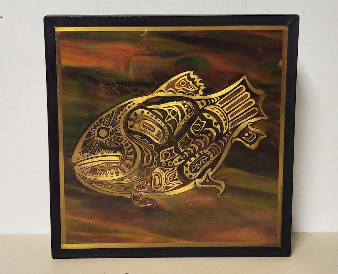 Reproduction Etched Metal Haida Fish Wall Art by Bernard E. Rohne - Etsy