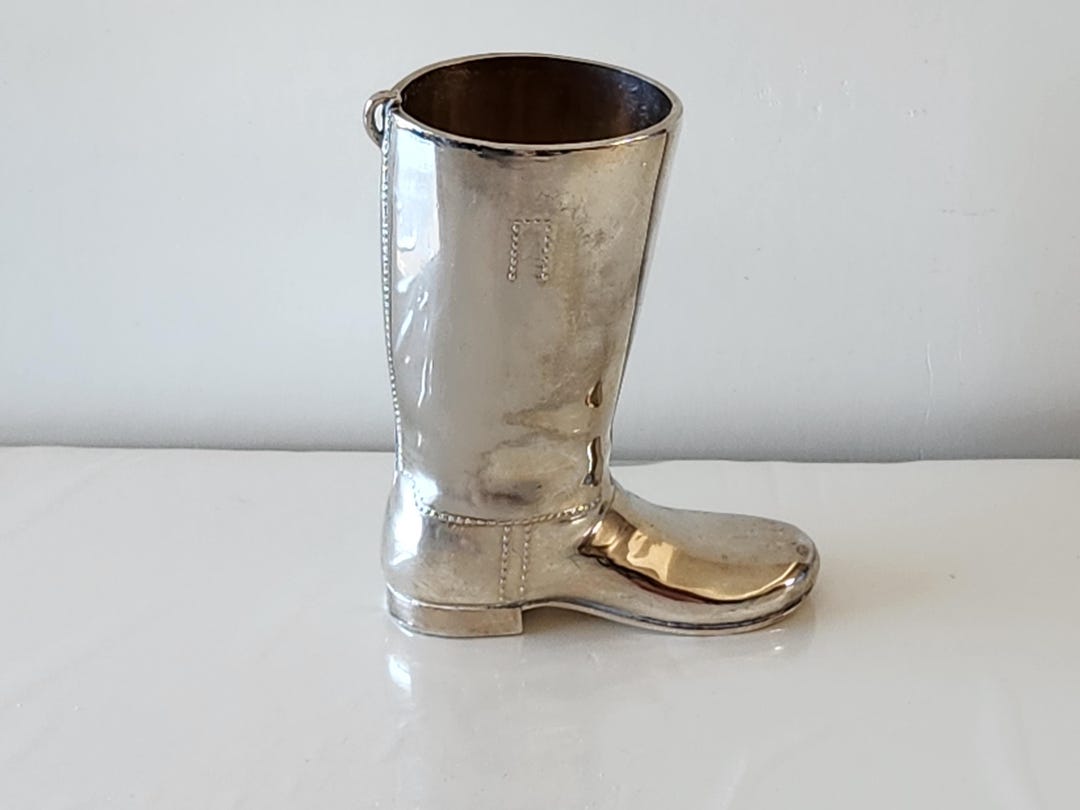 Vintage English Silver Plate Horse Riding Boot 1 1/2 Oz Liquor Jigger ...