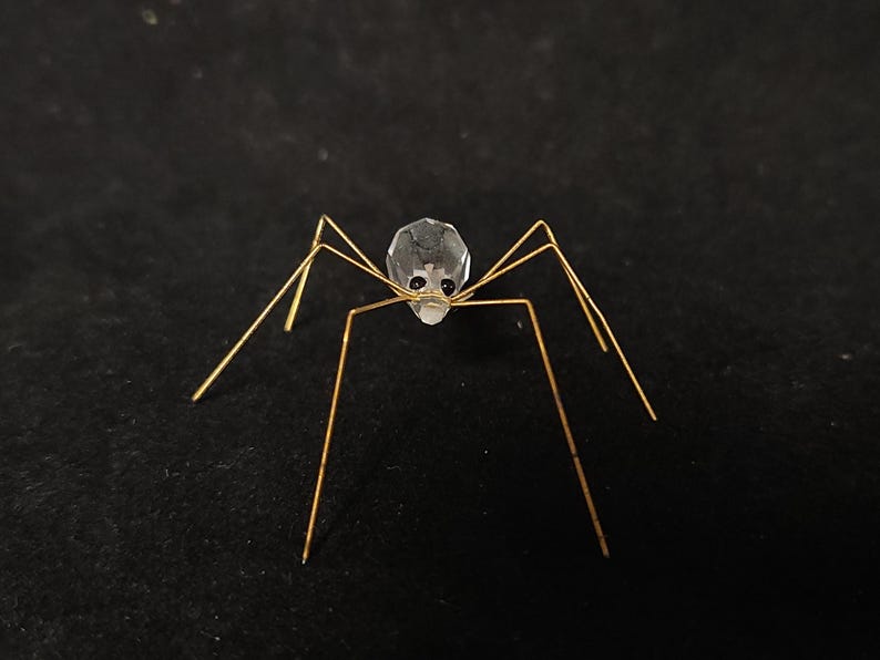 Vintage Tiny Crystal Glass Spider Figurine - Etsy