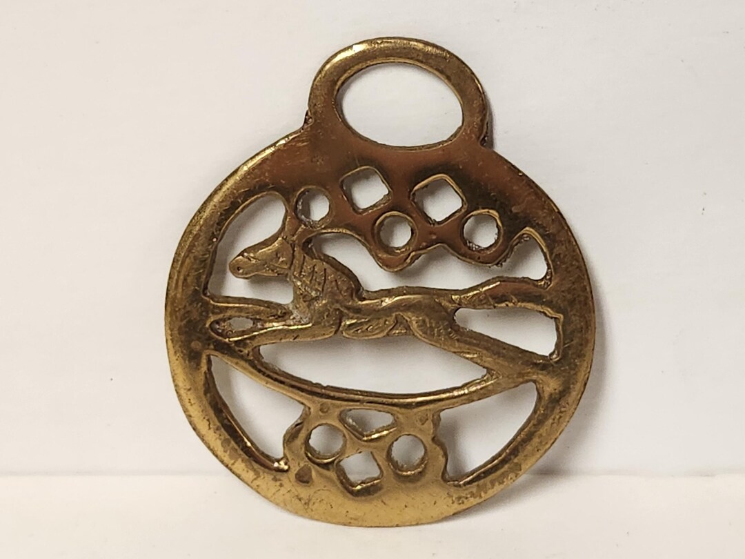 Vintage Brass Horse Medallion Racing Horse - Etsy