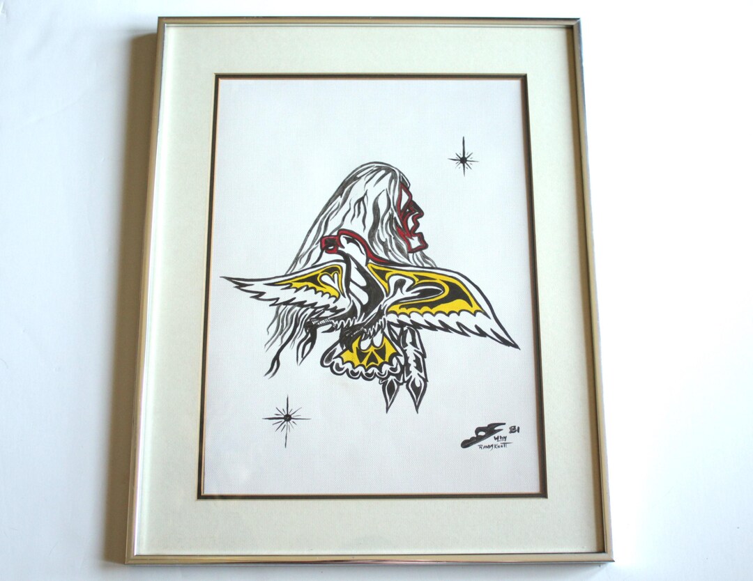 Original Ca.1981 why Painting by Native Canadian Artist Randy Knott b ...