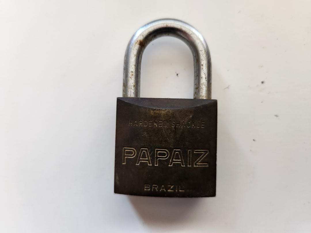 Vintage Brass & Steel Papaiz Brazil Inox Springs Hardened Shackle Key ...