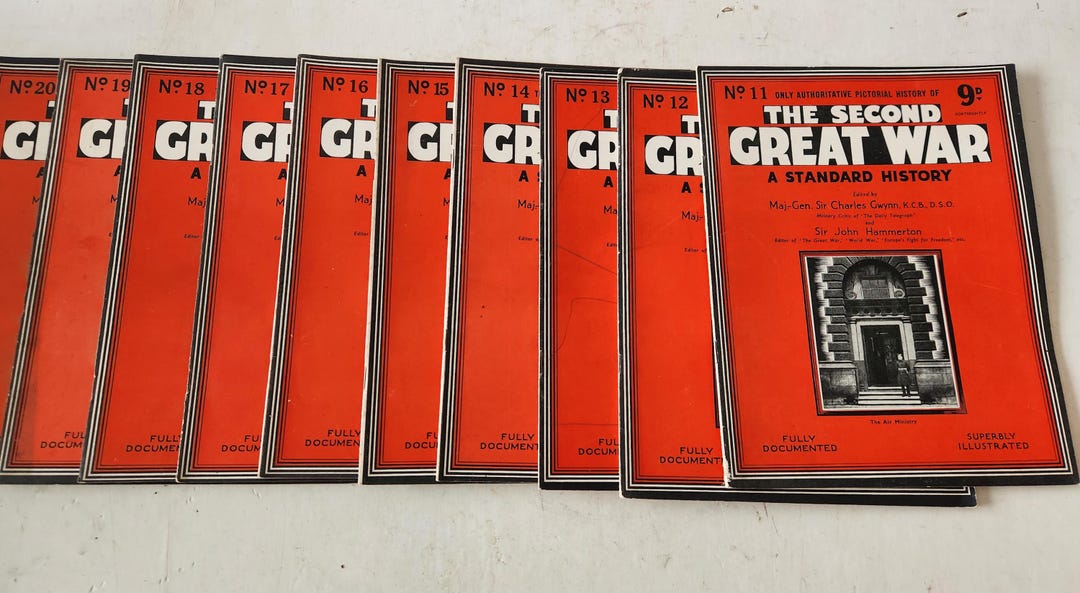 10 Original Circa 1940's the Second Great War Magazine Issues No.11-20 ...