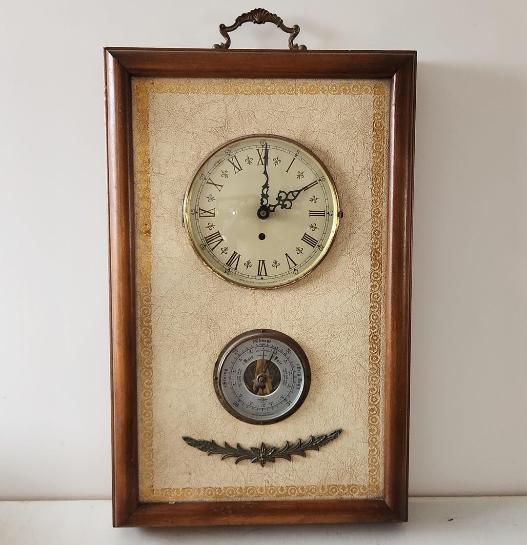 Vintage Trend Clocks Zeeland Michigan Combo Barometer Cabinet Wall ...