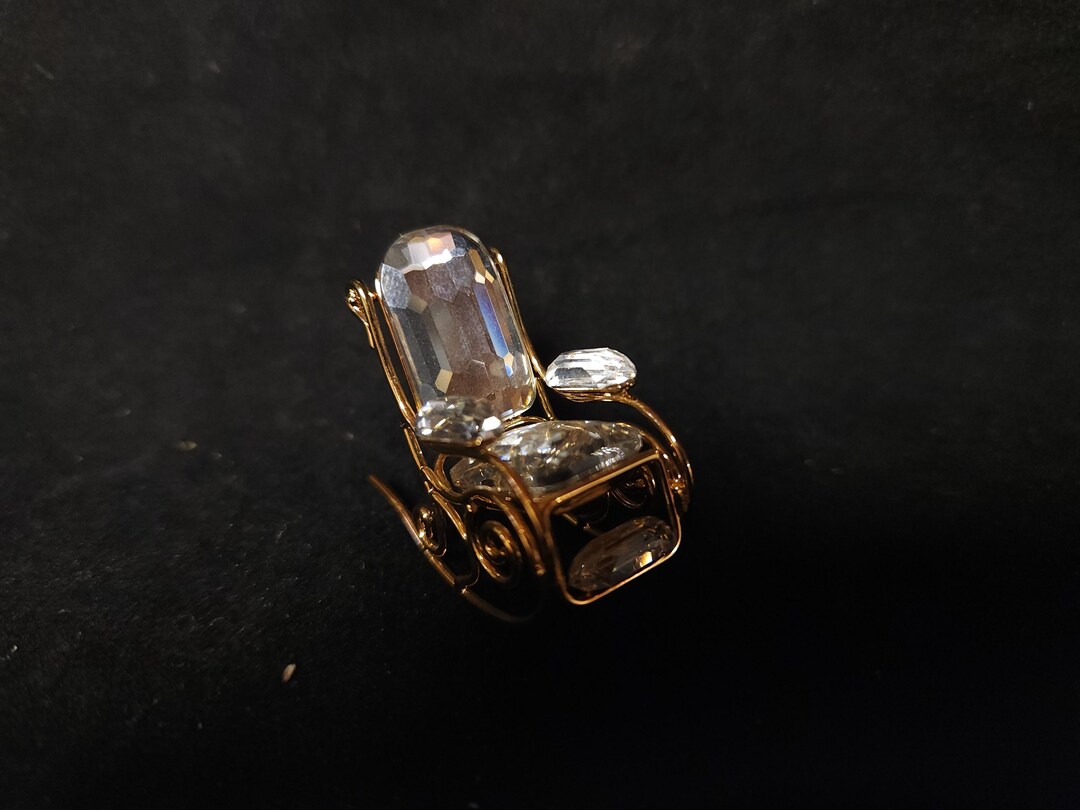 Vintage Swarovski Crystal Memories Glass Rocking Chair Figurine - Etsy