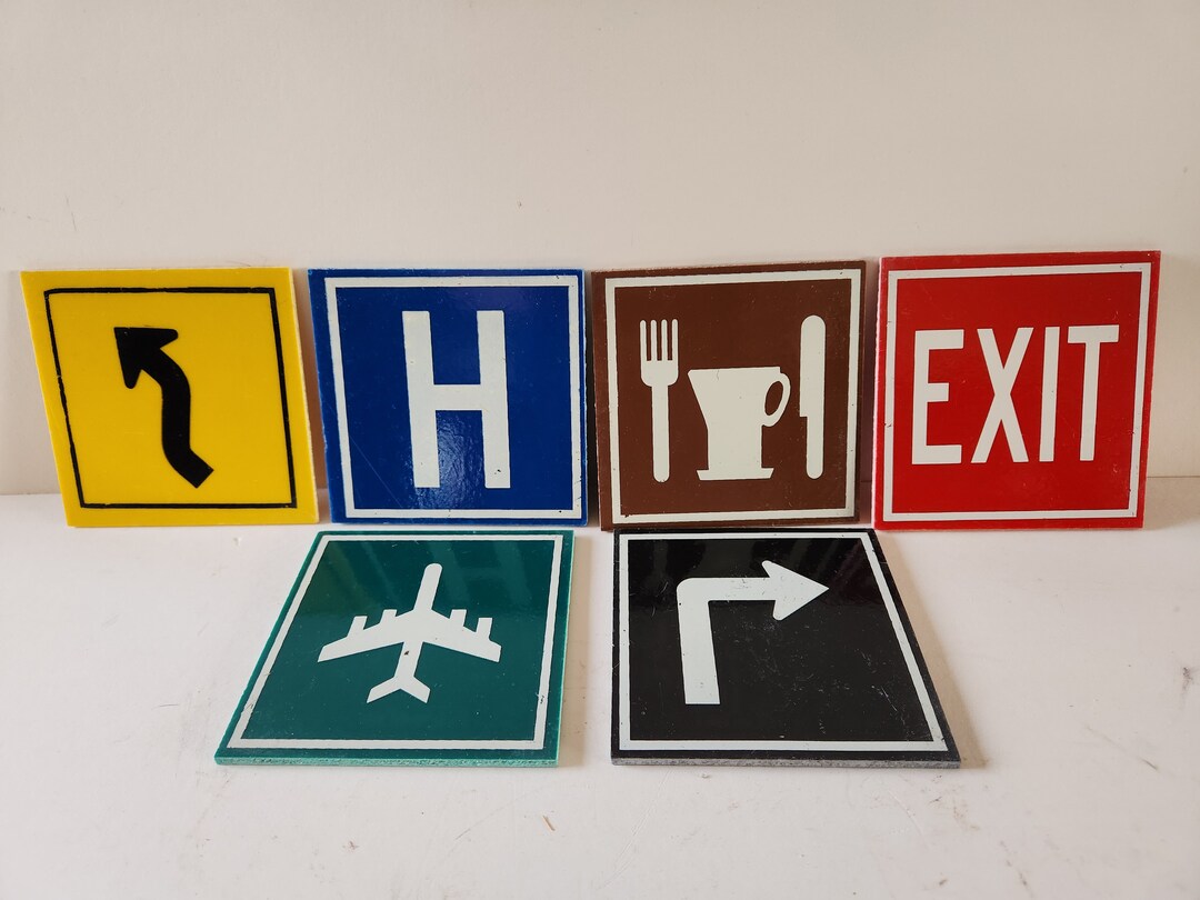 Set of 6 Hard Composite 4 Road Traffic Sign Salesman Samples 1 - Etsy