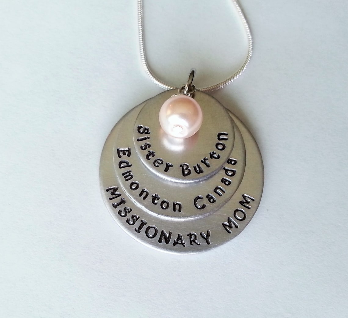 Lds Mormon Missionary Mom Personalized Hand Stamped Necklace Etsy