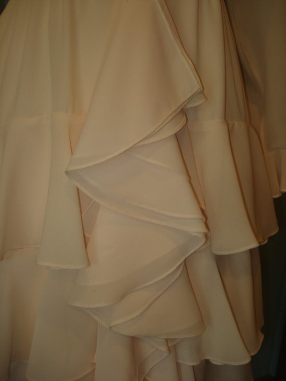Bill Blass 1980's Vintage Ruffle Chiffon Dress Layers… - Gem