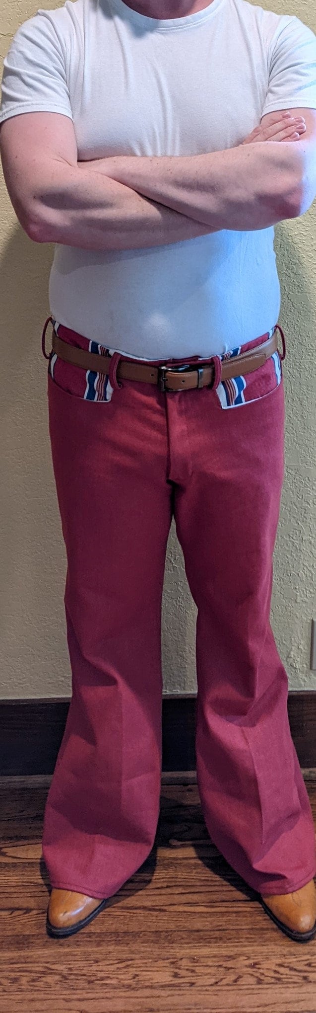 Denims With a Zing! 1970's Men's Bell Bottom Hip Hugger Denims With a Zing! 1970's Men's Bell Bottom Hip Hugger