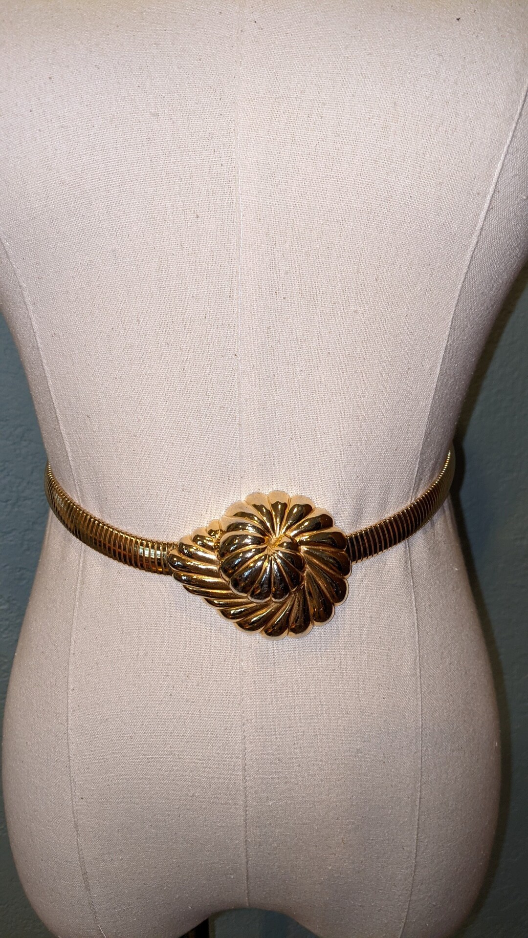 Vtg. Accessocraft NYC Gold Tone Snake Chain Belt W/sea Shell Swirl ...