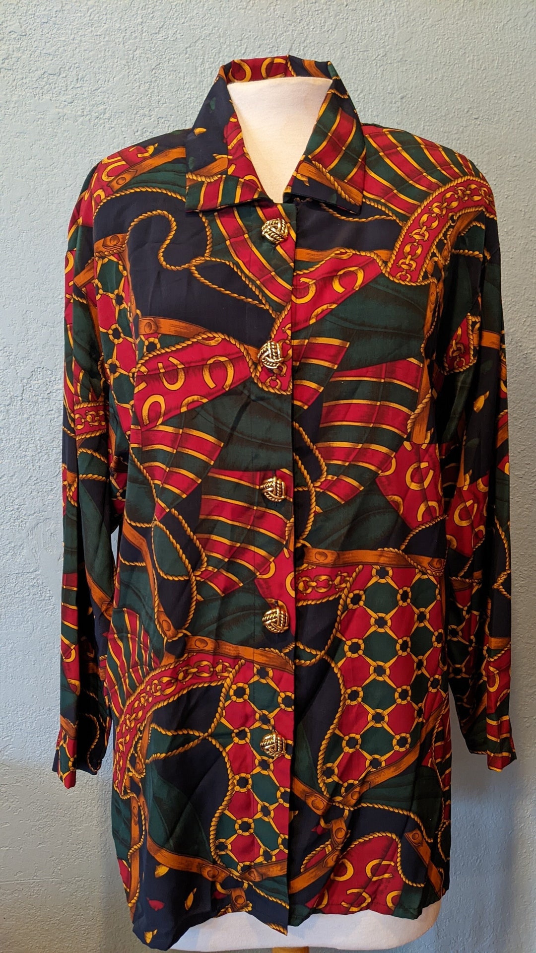 1980's Collections Internationale by Tan Jay Big Bold Nautical Print ...