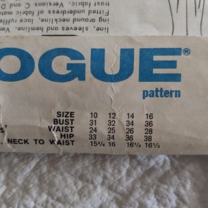 Vogue 1960's Evening Dress Pattern Size 14 Bust 34 Special Design Vogue Pattern Wide Flared ...