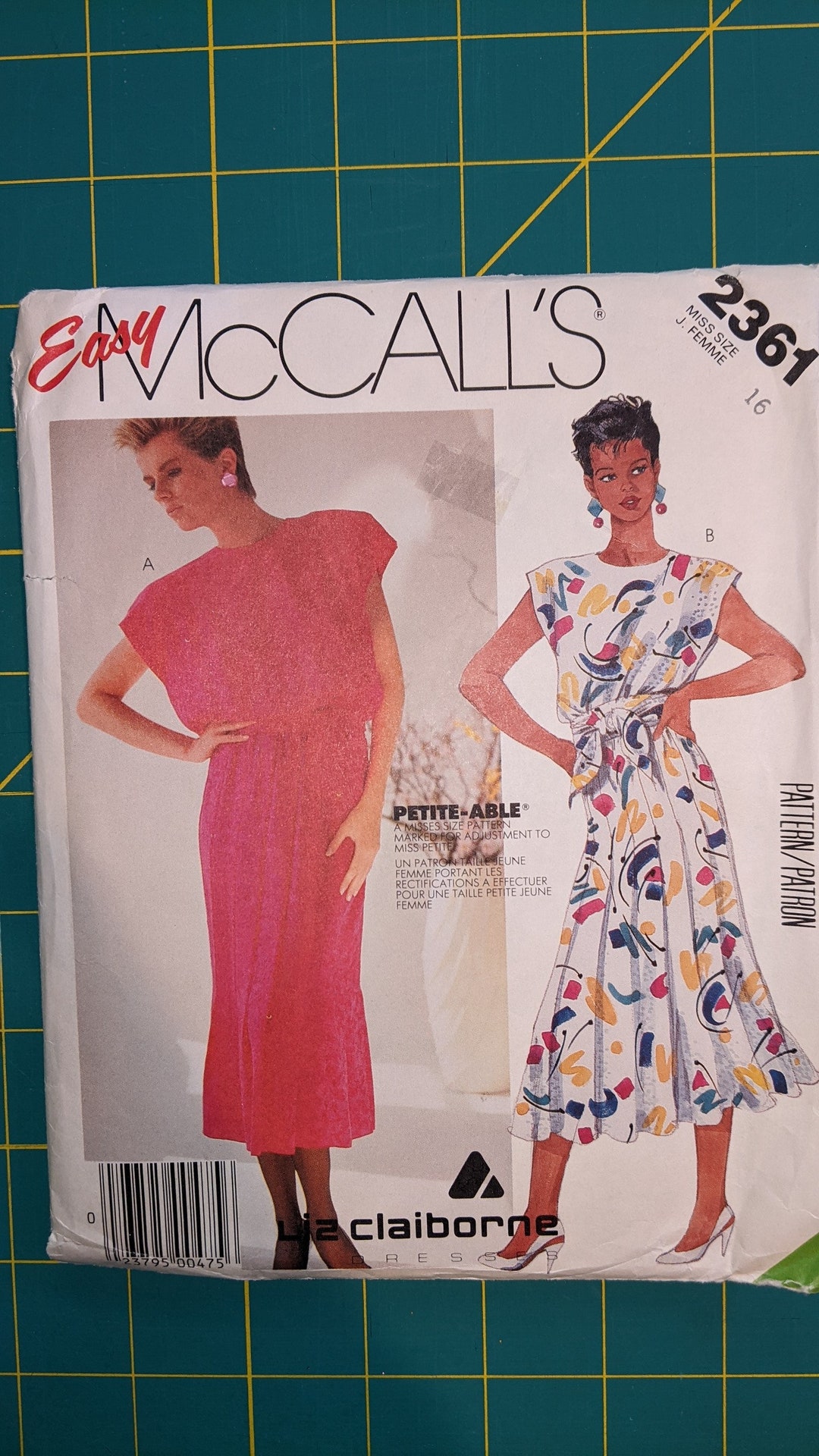 Liz Claiborne Classic 80's Dress Mccalls Easy Pattern 2361 Size 16 ...