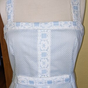 1970's Pretty Prairie Core Blue Dotted Swiss Camisole Top Handmade W ...