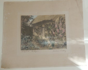 Antique Hand Colored Photo Art by Artist Wallace Nutting, Tree ...