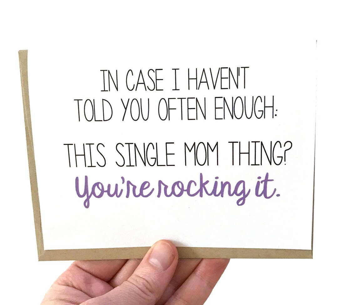Single Mom Card Mom Thank You Card Mother's Day Card - Etsy