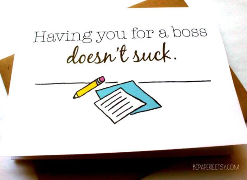Boss Card Supervisor Thank You Card Funny Appreciation - Etsy Hong Kong