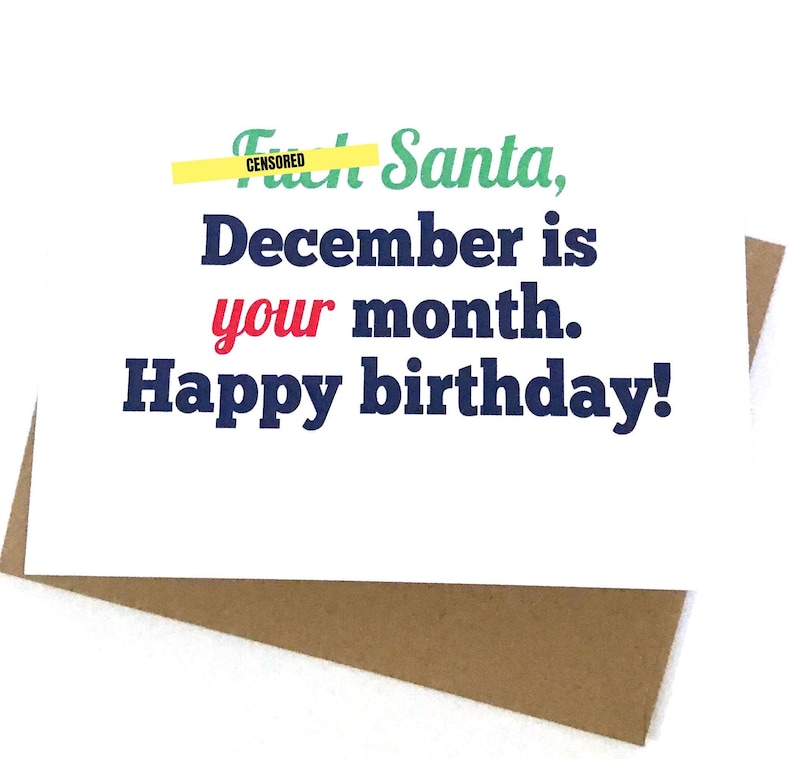 December Birthday Card Funny Birthday Card Friend Birthday - Etsy