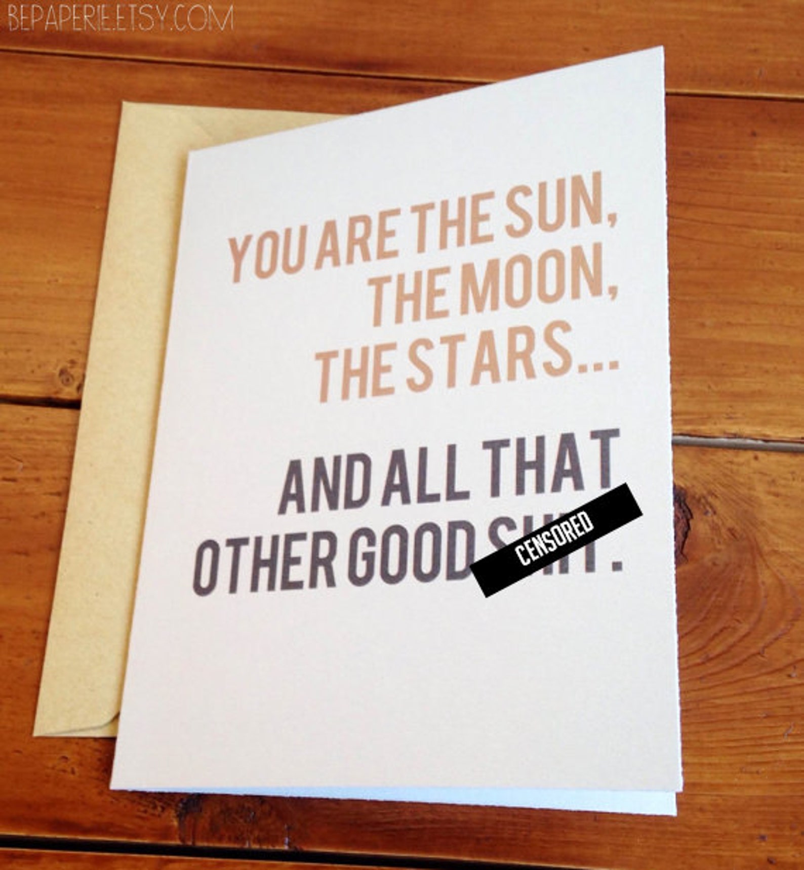 Sun Moon Stars Love Shit Sappy Card Funny Valentine | Etsy