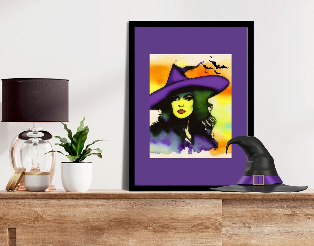 Watercolor Witch, Witch Wall Art, Witch Printable, Halloween Decor ...