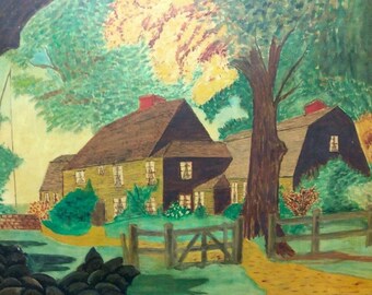 Barn oil painting | Etsy