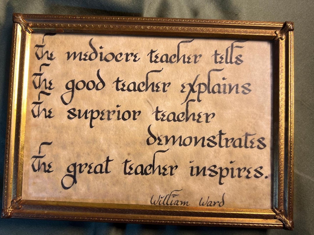 Old Vintage Framed Calligraphy Quote of William Ward About - Etsy