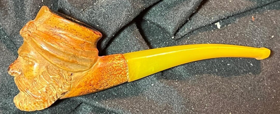 Old Estate Hand Carved Meerschaum Tobacco Pipe Smoking Ottoman Man ...