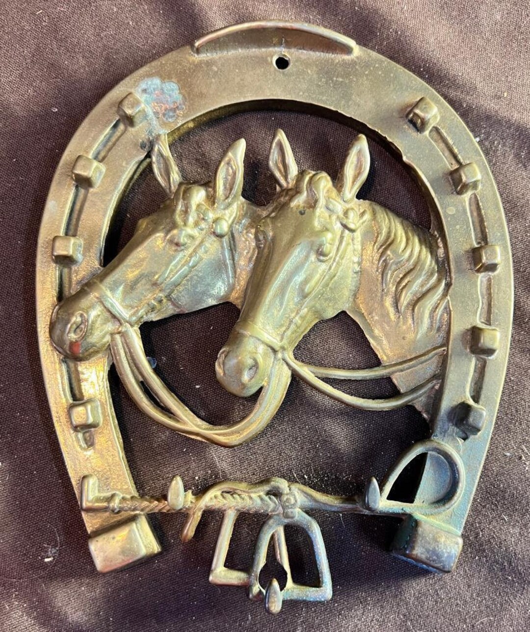 Vintage Cast Brass Keyholder Key Holder Rack Horse Horses Equestrian ...