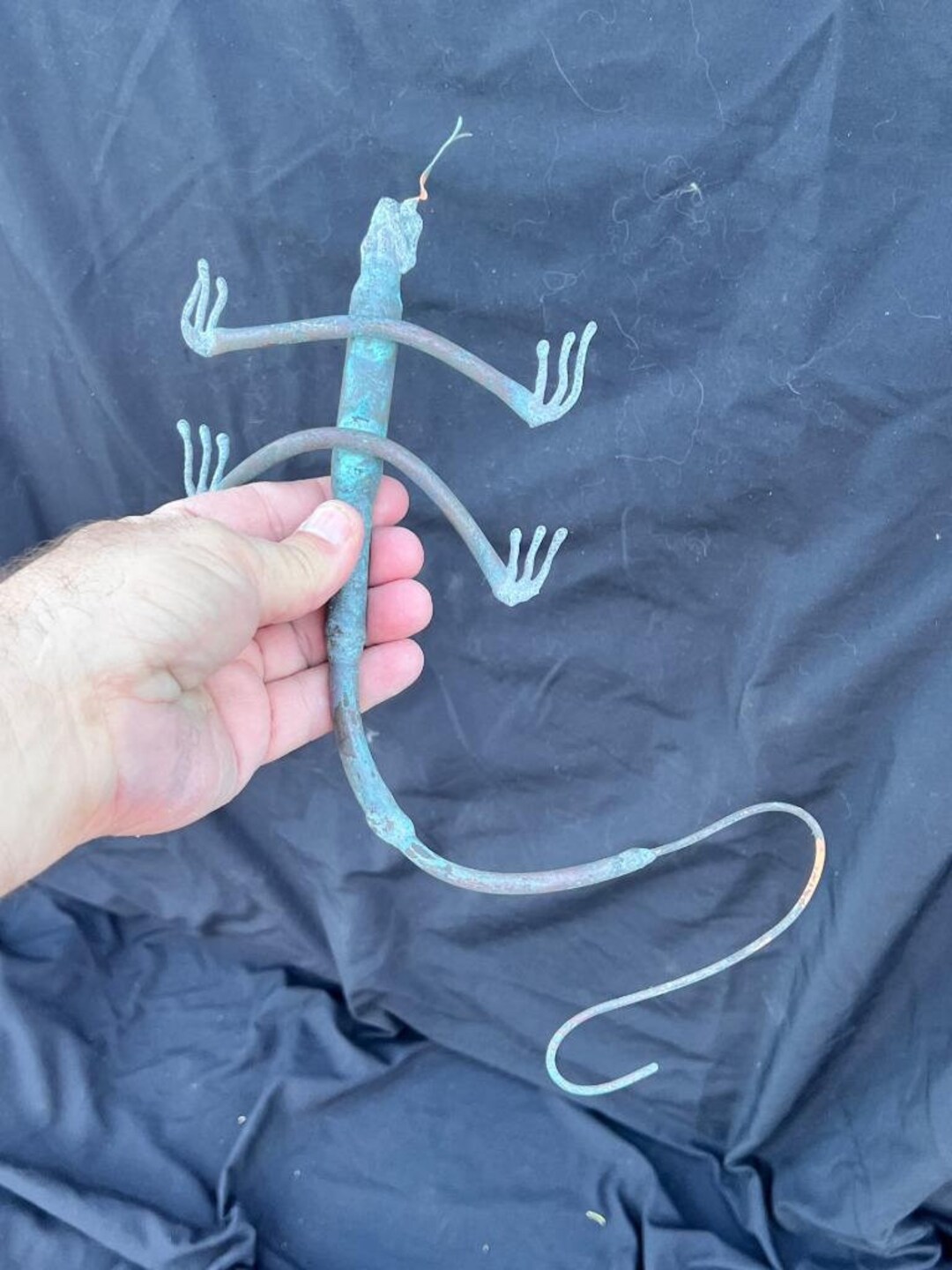 Old Vintage Metal Lizard Art Sculpture Copper Hand Made Welded Folk Art ...