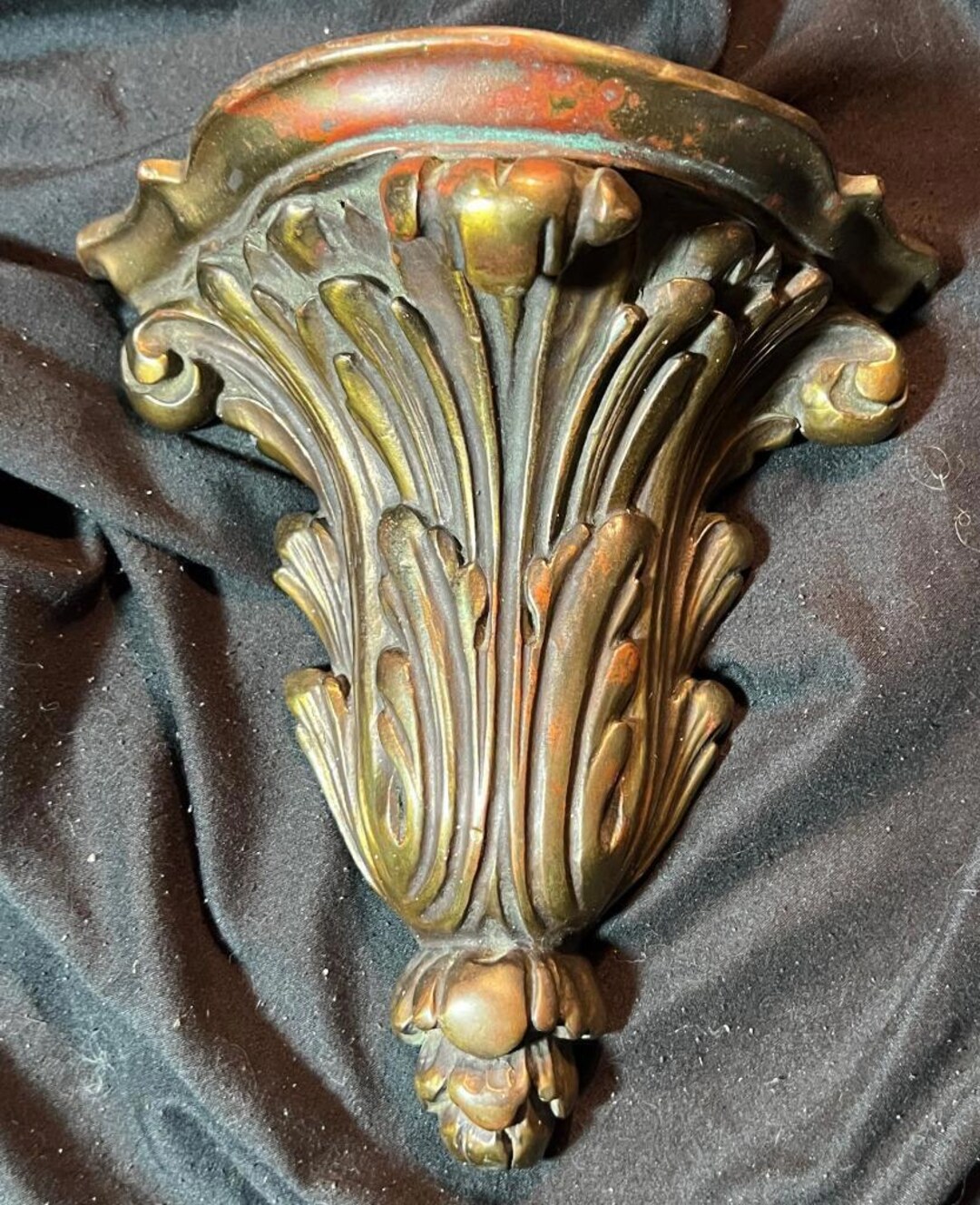 Old Antique Decorative Art Armor Clad Bronze Over Plaster Bracket Wall ...