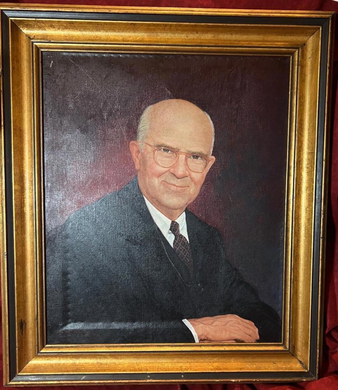 Vintage American Art Oil Painting Portrait Man Signed George Malick ...
