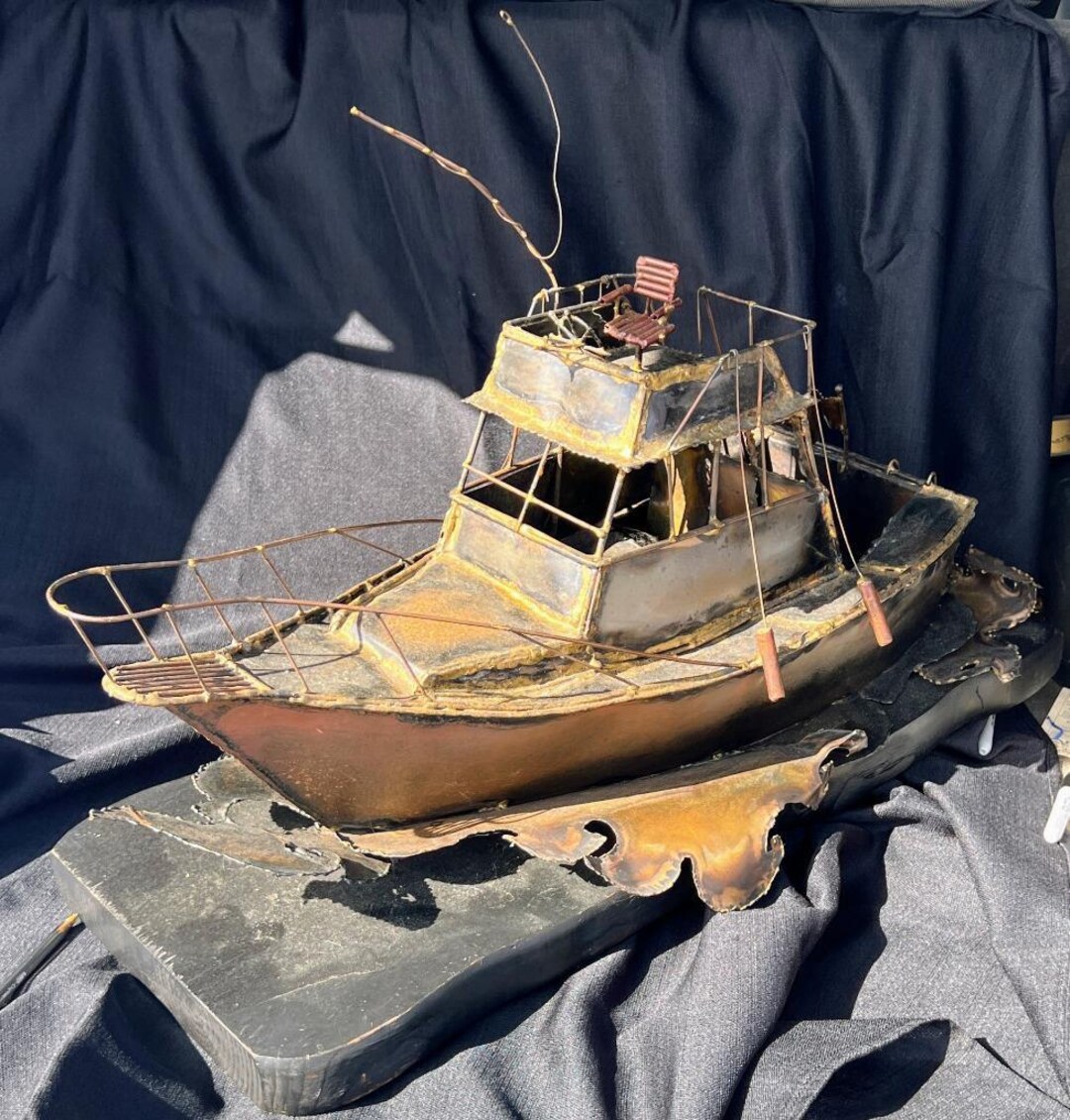 Vintage Metal Art Ramirez Boat Art Sculpture Galleria Hugo NY New York ...