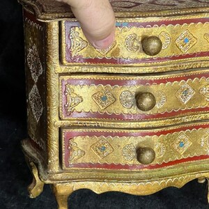 Mid Century Vintage Florentine Wood Jewelry Box Italian Furniture Chest ...