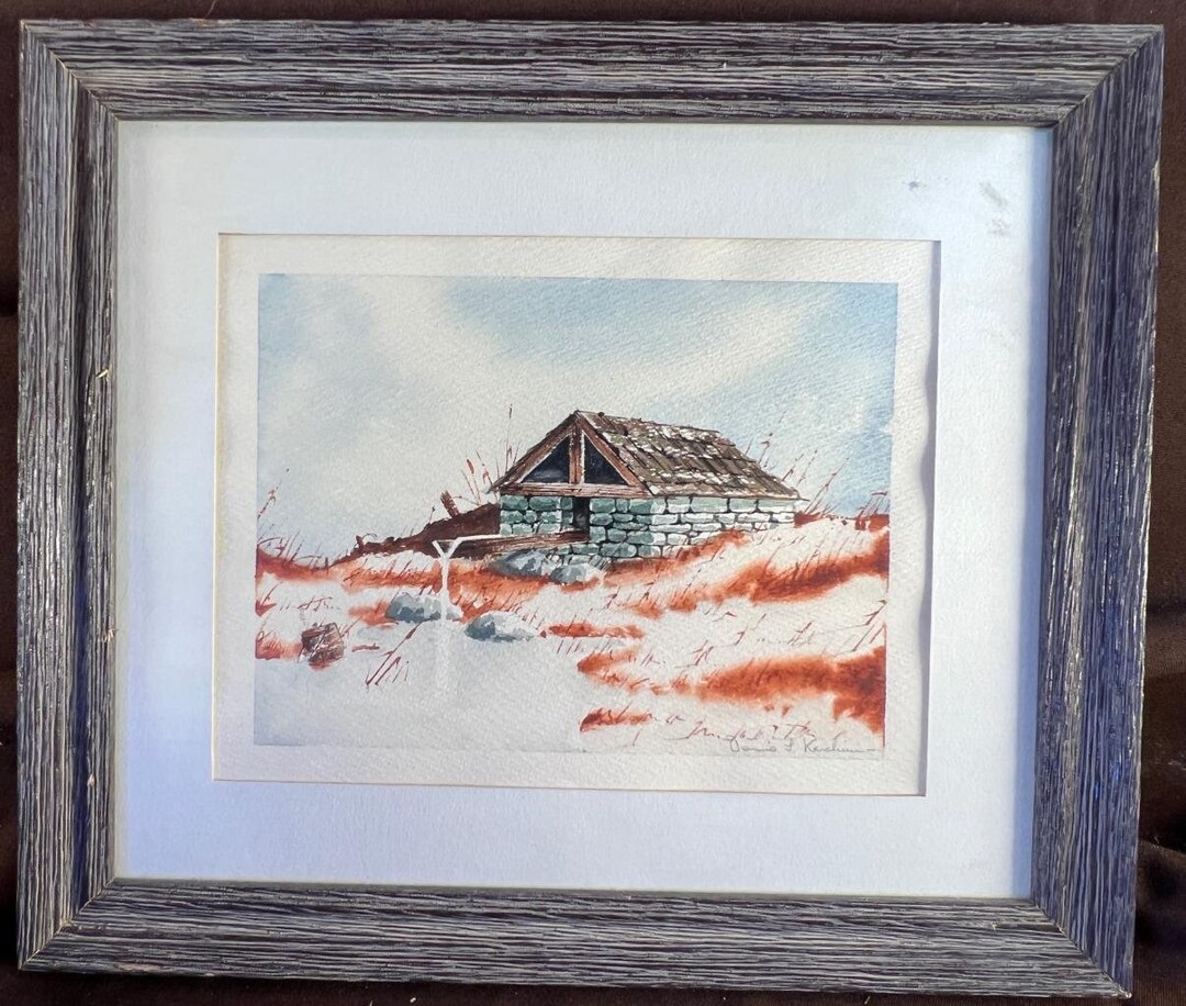 Vintage Watercolor Painting Wood Frame Landscape American Signed - Etsy