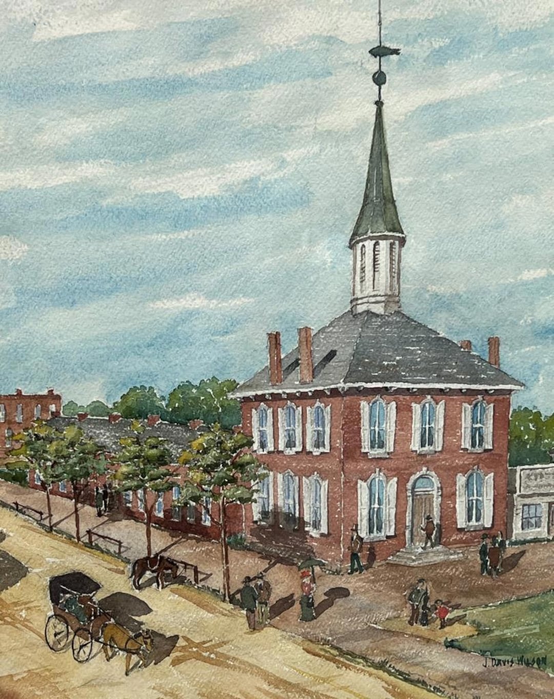 Old American Landscape Tuscarawas County Courthouse Painting Ohio J ...